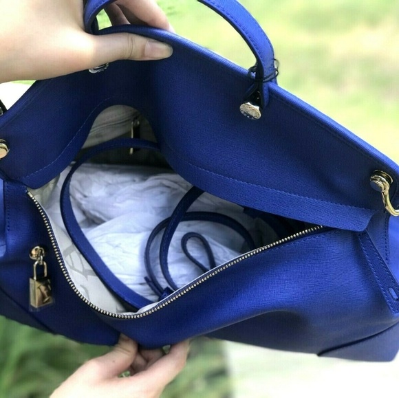 Furla | Bags | Furla Piper Lg Leather Top Handle Bag Indigo Blue | Poshmark